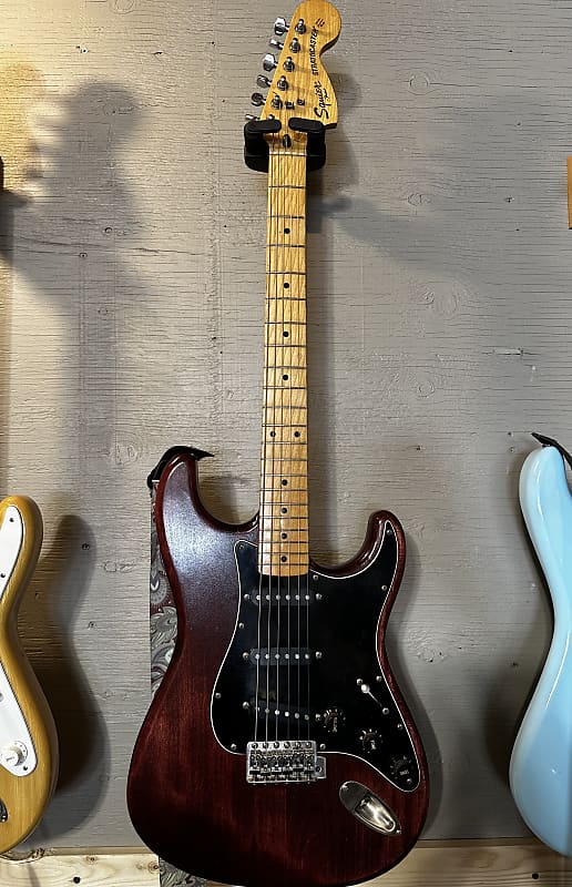 Squier Stratocaster SQ 1984 Red/brown stain roadworn | Reverb Canada