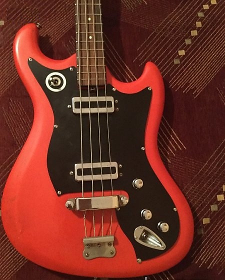 Vintage Musima Elektra De Luxe B Red Bass Guitar 1969 | Reverb UK