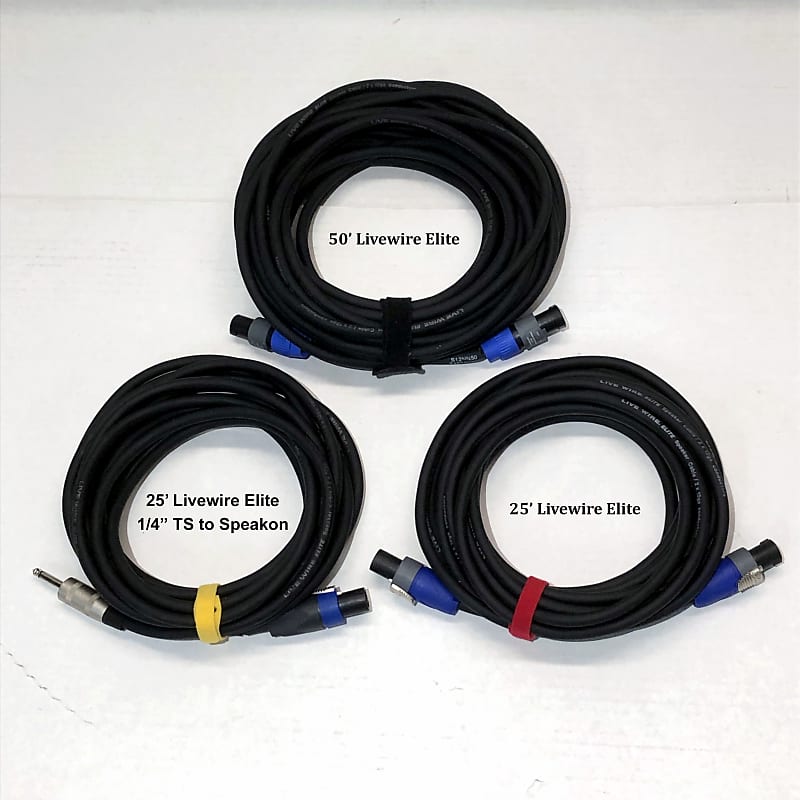 Livewire Elite Speaker Cable Package - (3) Cables - (1) - 50' | Reverb