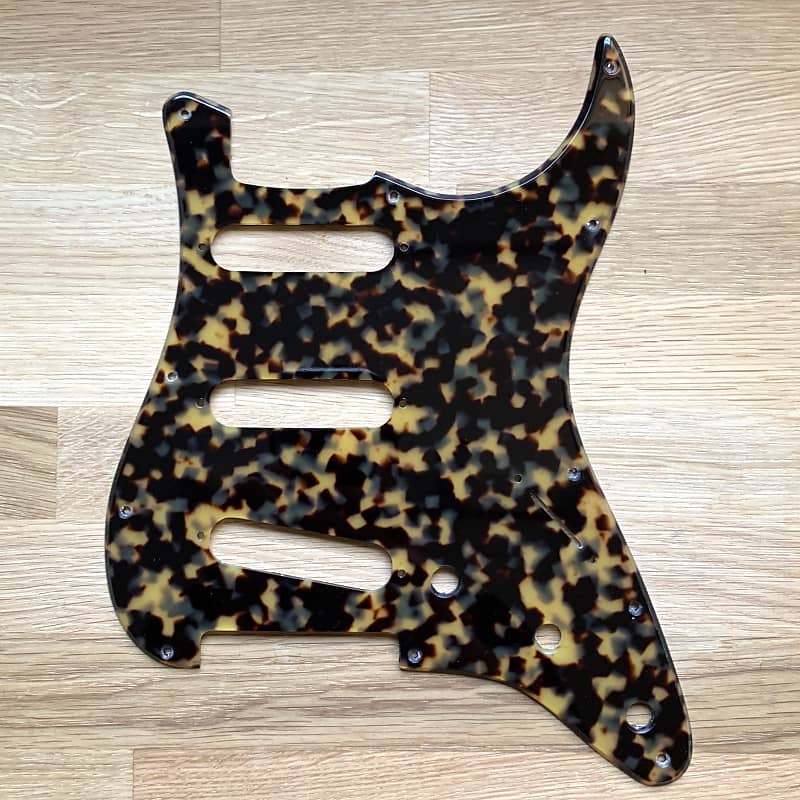 S-style Guitar Pickguard SSS - Tokyo Tortoise Solid Italian | Reverb