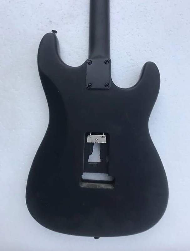 Black Left Handed Strat Style Guitar Body with Maple Neck | Reverb