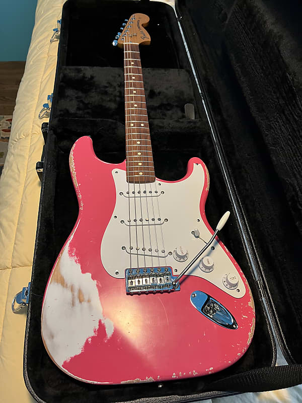 MJT/Fender Stratocaster 2019 Aged Shell Pink | Reverb