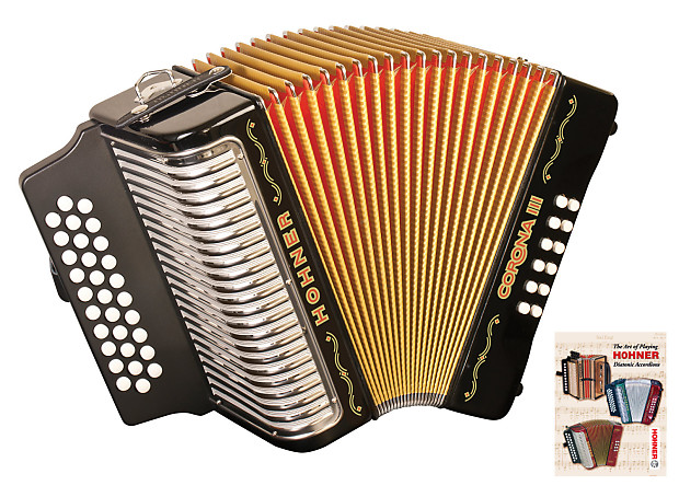 Hohner Black Hohner Corona III Accordion - A/D/G | Reverb