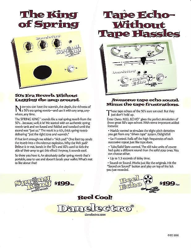 Danelectro- Spring King/Reel Echo, cut-sheet, 2002 | Reverb