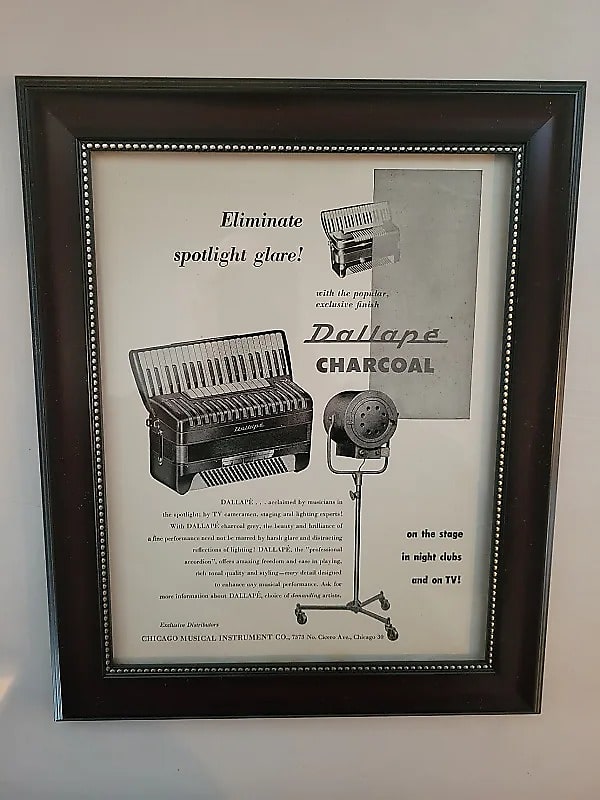 1956 Dallape Accordions Promotional Ad Framed Dallape | Reverb
