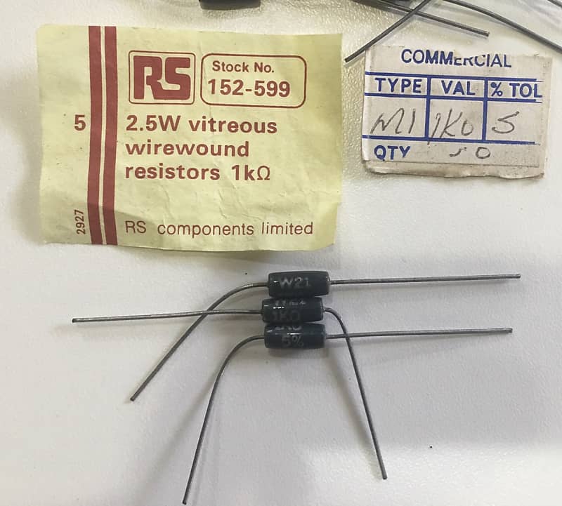 NOS Vintage Marshall Amp Screen Grid Resistors - Welwyn 1k | Reverb