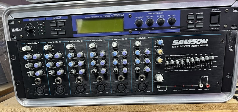 Samson S63 90's with Yamaha REV500 Reverb- Rack Mount in Case | Reverb