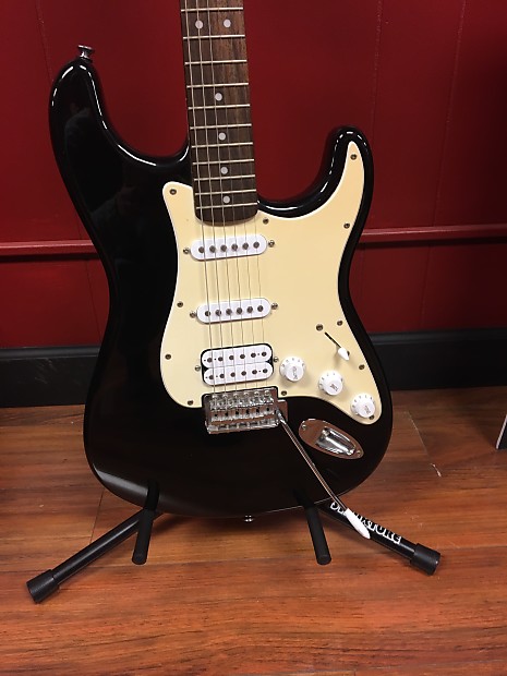 Fender Squier Strat Black Electric Guitar | Reverb