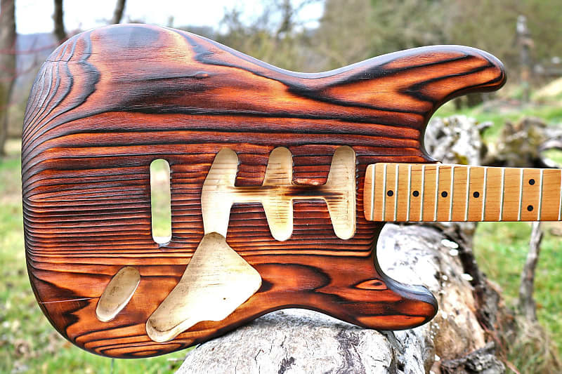 Stratocaster "barncaster" body with neck, roasted maple | Reverb