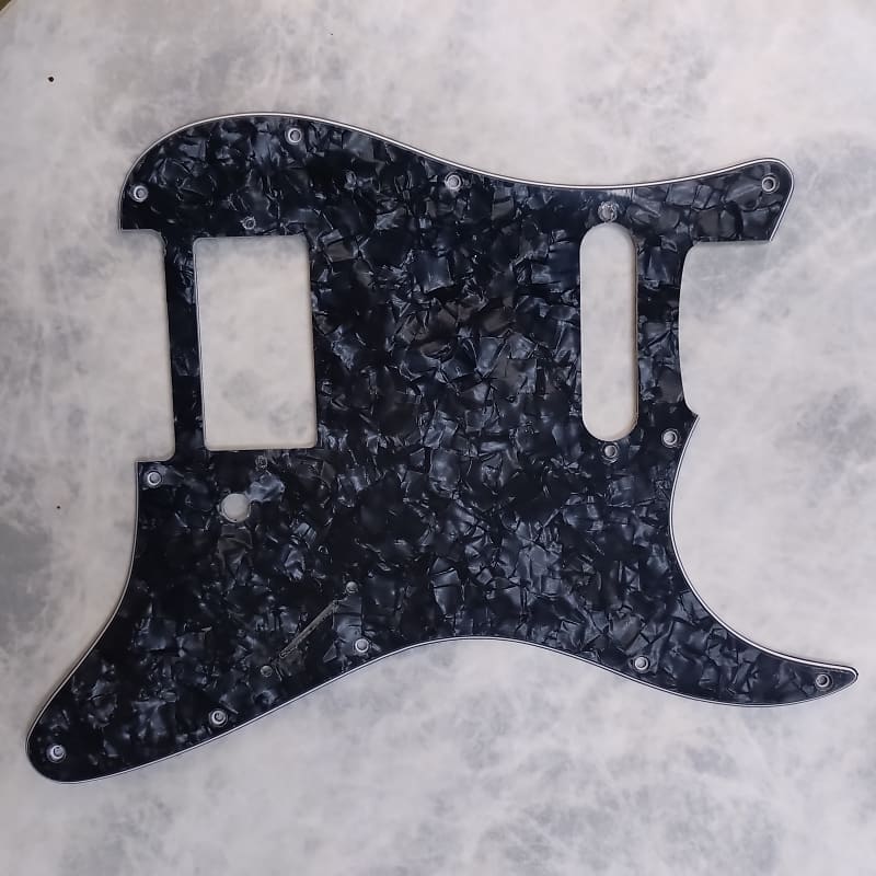 Unbranded Strat 11-Hole HS Scratchplate - Black Pearloid | Reverb