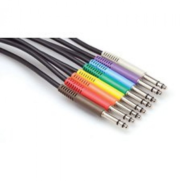 Hosa TTS-890 Balanced Patch Cables TT TRS to Same - 3 Ft 8 Pk | Reverb