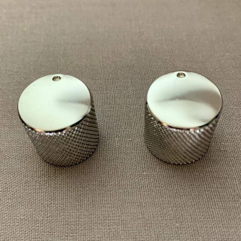 Chrome Push-On Knobs (2) for Guitar Pedals and Amps with | Reverb