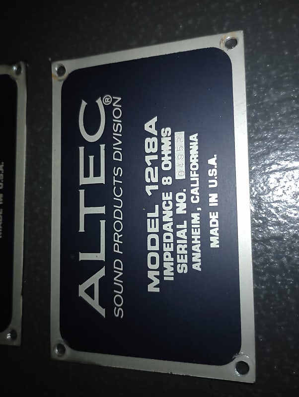 Altec Lansing Model 1218a Logos! 1970s - Black | Reverb