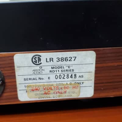 Ariston Audio Model E RD11 Series Turntable in Original Box | Reverb