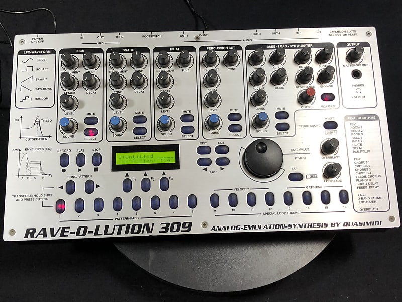 1996 - Quasimidi Rave-O-Lution 309 mint + audio outputs CW | Reverb