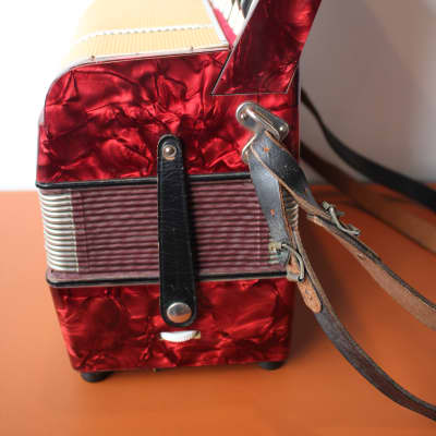 Argus 25-Key 12-Bass mini piano accordion - Red | Reverb