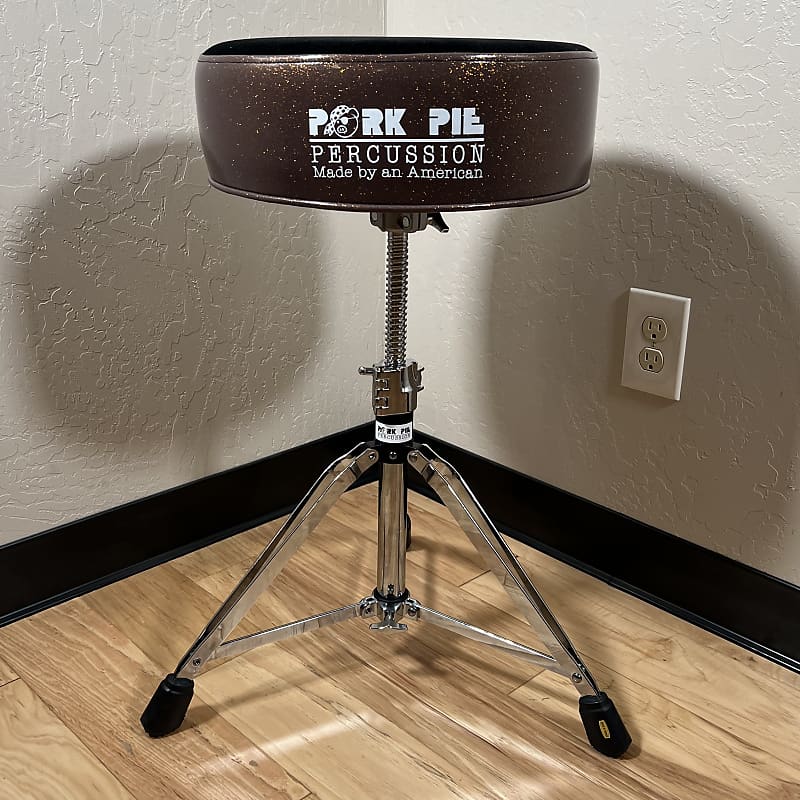 Pork Pie Round Black Top Root Beer Side Drum Throne | Reverb