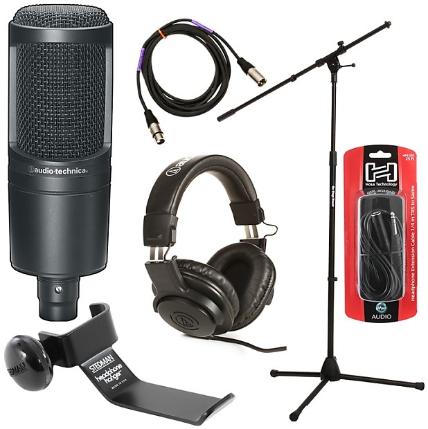 Audio-Technica AT2020 Vocalist Bundle with Headphones Stand | Reverb