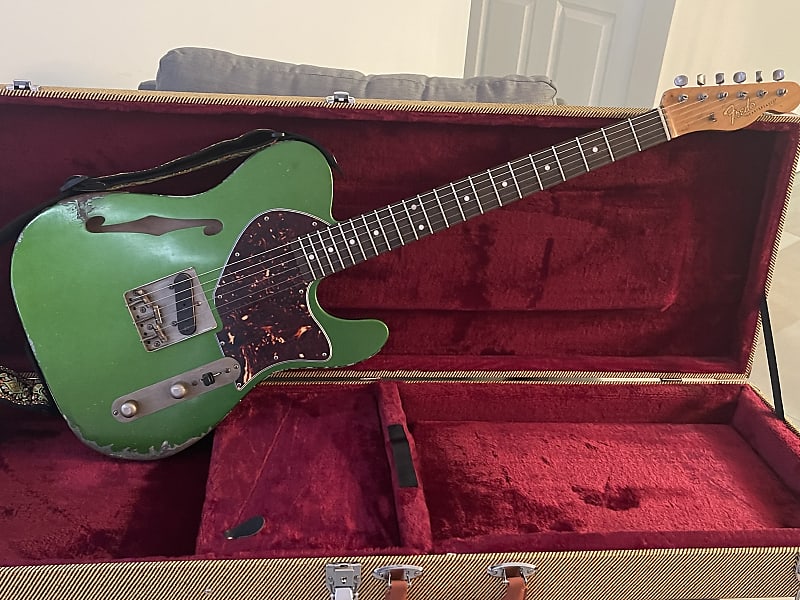 MJT custom Relic Thinline Telecaster - Candy Apple Green - | Reverb