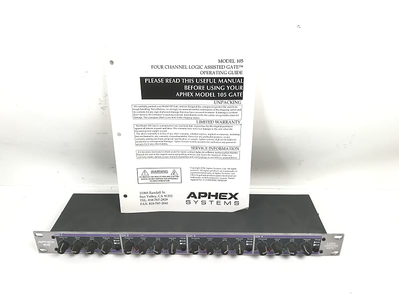 Aphex 105, Logic Assisted 4 Ch Noise Gate, Vintage Rack | Reverb