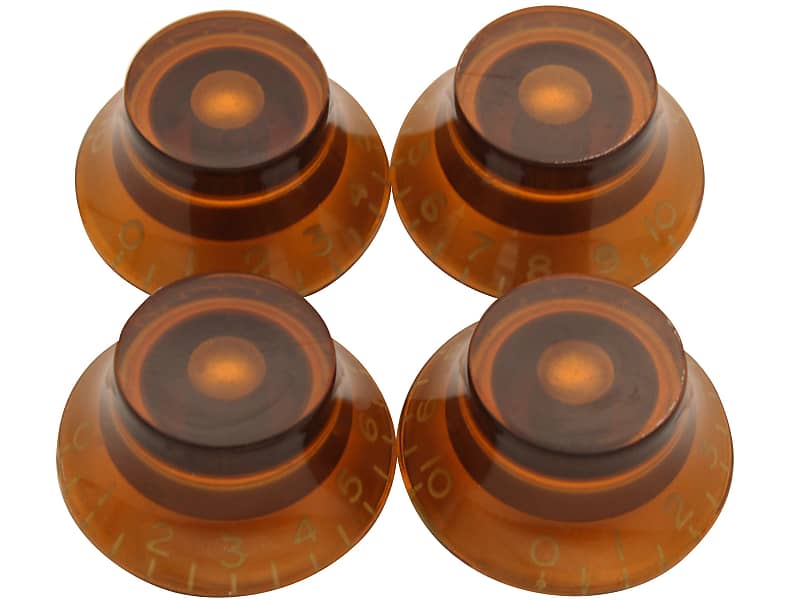 Top hat knobs (imperial size) - Amber / 4 | Reverb UK