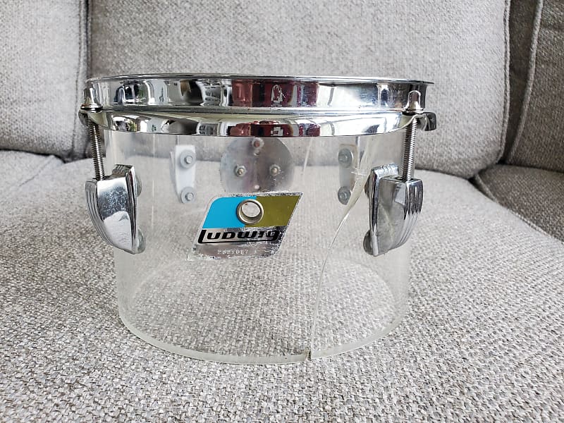 Ludwig 8 inch tom drum 1970s 80s - Clear Vistalite | Reverb