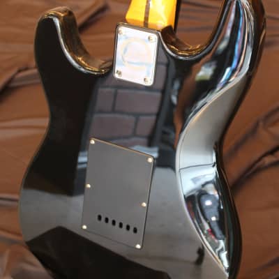 Indiana Indy Custom S-Style Electric Guitar w Soft Case Black | Reverb