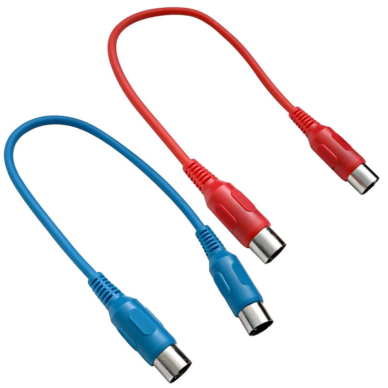 Speakers MIDI Cables, Keyboard Data Patch Cords, 1 Foot, Blue | Reverb