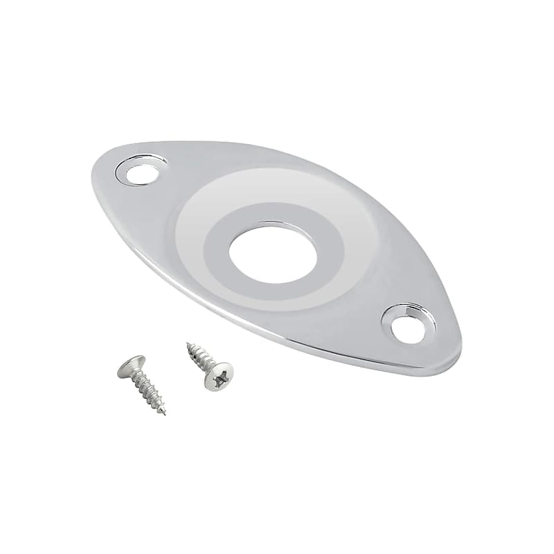 Guitar Jack Socket Plate Curved Recessed Oval Football Style | Reverb