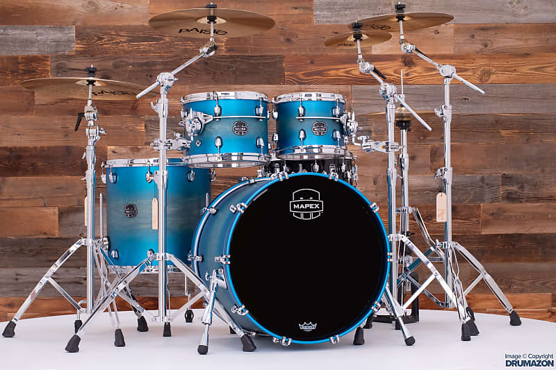 MAPEX SATURN EVOLUTION MAPLE / WALNUT 4 PIECE DRUM KIT, | Reverb