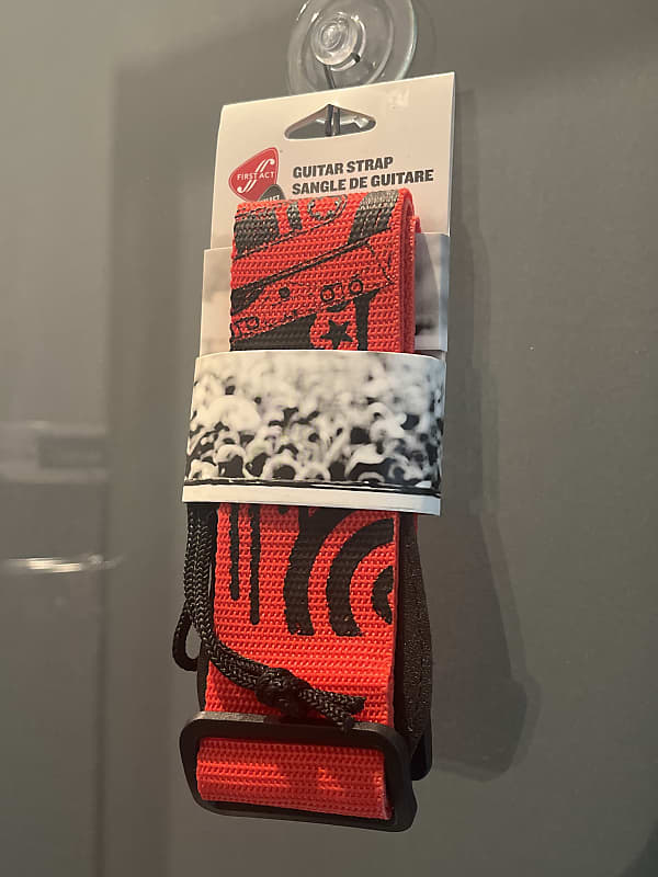 First act Red cassette guitar bass strap Red | Reverb