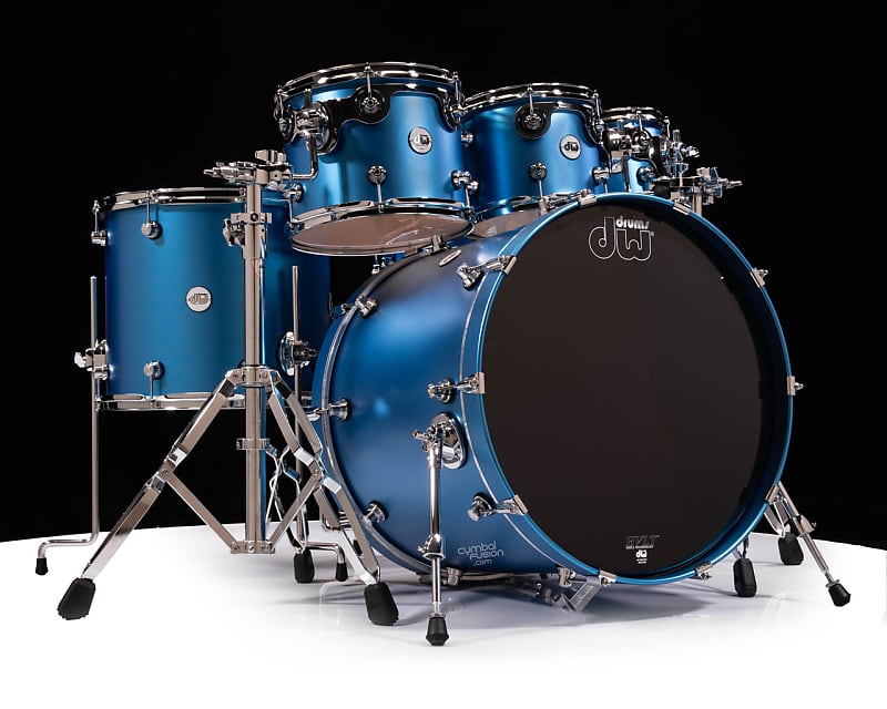 DW Design Series 6pc Kit - Aqua Metallic , CymbalFusion.com | Reverb