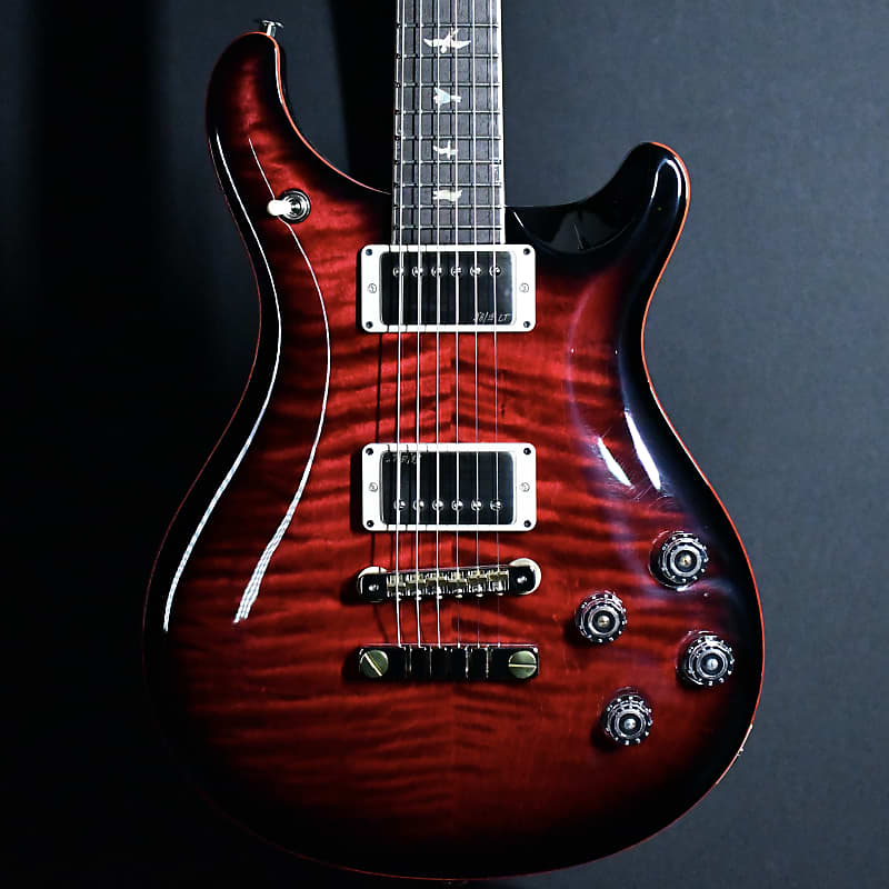 PRS McCarty 594 Fire Red with Black Burst and Red Binding | Reverb