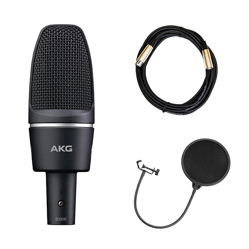 AKG C3000 Condenser Microphone Bundle with 20-foot XLR Cable | Reverb