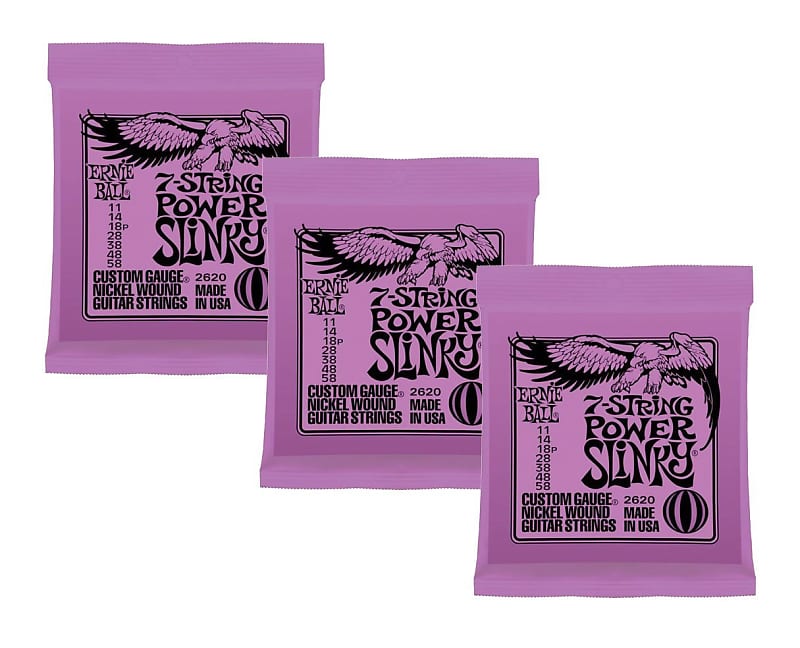 Ernie Ball 7-string Power Slinky 3-Pack | Reverb