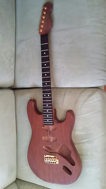 Warmoth All-Walnut Strat Neck/Chambered Body. | Reverb