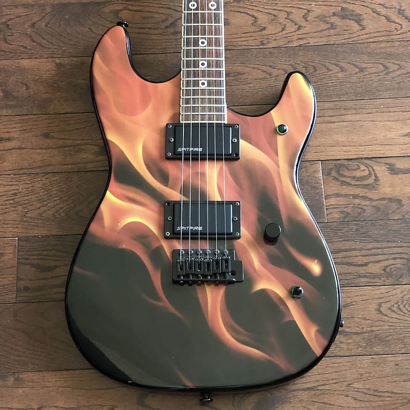 Devlin Flames Electric Guitar Setneck with Spitfire | Reverb Canada