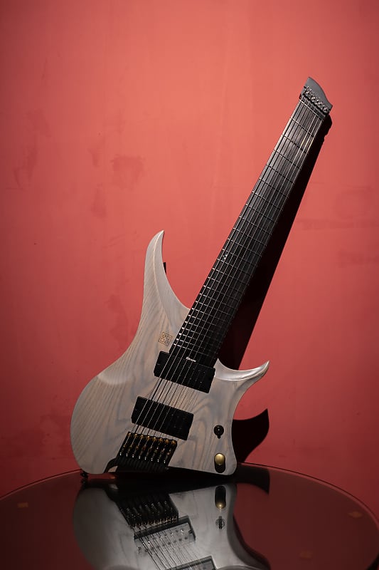 GOC MH8 headless 8 string guitar Yharnam White | Reverb