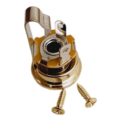 Gold Finish Metric Electrosocket Jackplate with Metric Jack | Reverb