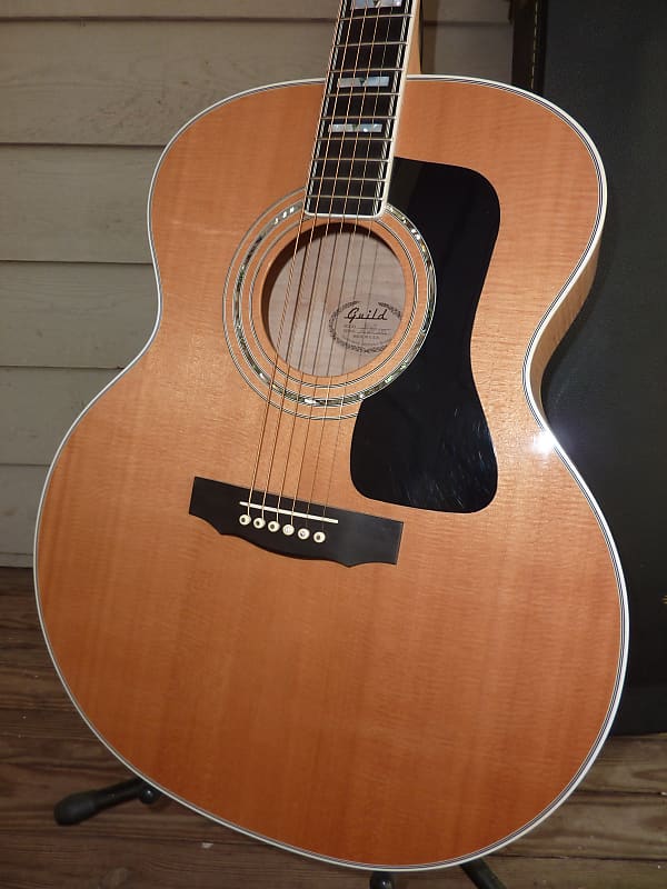 Guild JF-65 Jumbo Flamed Maple Acoustic Blonde w/OHSC | Reverb