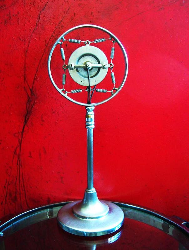 Vintage RARE 1930's carbon spring microphone chrome w ring & | Reverb