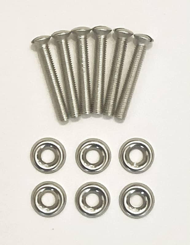 Set of 6 steel rear panel screws and washers for vintage Vox | Reverb