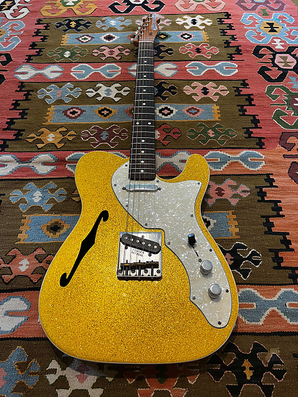 Custom Thinline Telecaster partscaster in Gold Sparkle - | Reverb