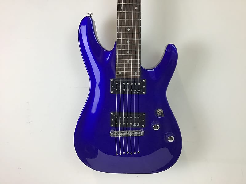 Used Schecter DIAMOND SERIES OMEN 7 Electric Guitars Blue | Reverb