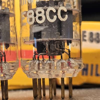 Matched pair Philips Amperex E88CC ECC88 Pinched Waist D | Reverb