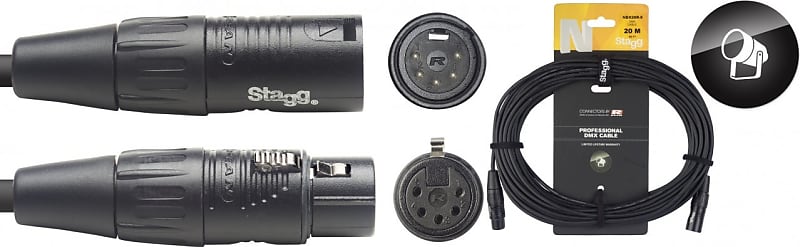 DMX cable, XLR/XLR (m/f) (5 pins), 20 m (66'), N-series | Reverb