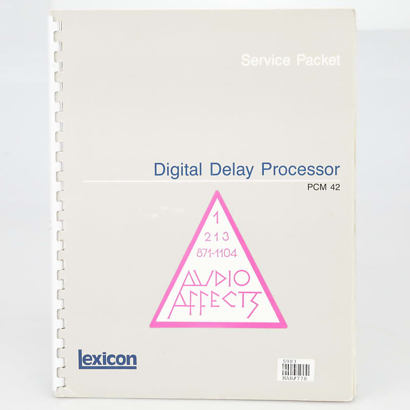 Lexicon PCM 42 Digital Delay Processor Service Packet Manual | Reverb