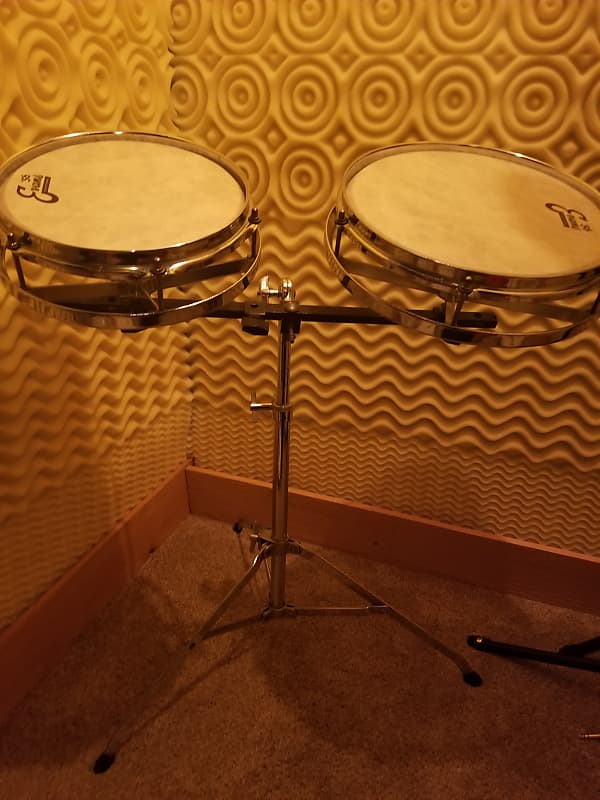 Remo Roto toms Chrome 10" 12" and Stand | Reverb