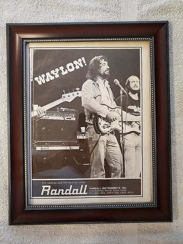 1975 Randall Amps promotional Ad Framed Waylon Jennings | Reverb