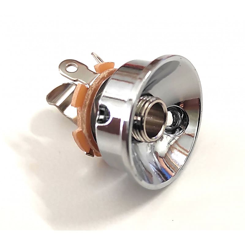 Mono jack socket Metric thread Nickel + Telecaster Chrome | Reverb
